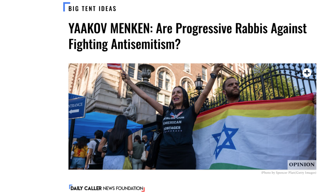 Rabbi Yaakov Menken in the Daily Caller: Are Progressive Rabbis Against ...